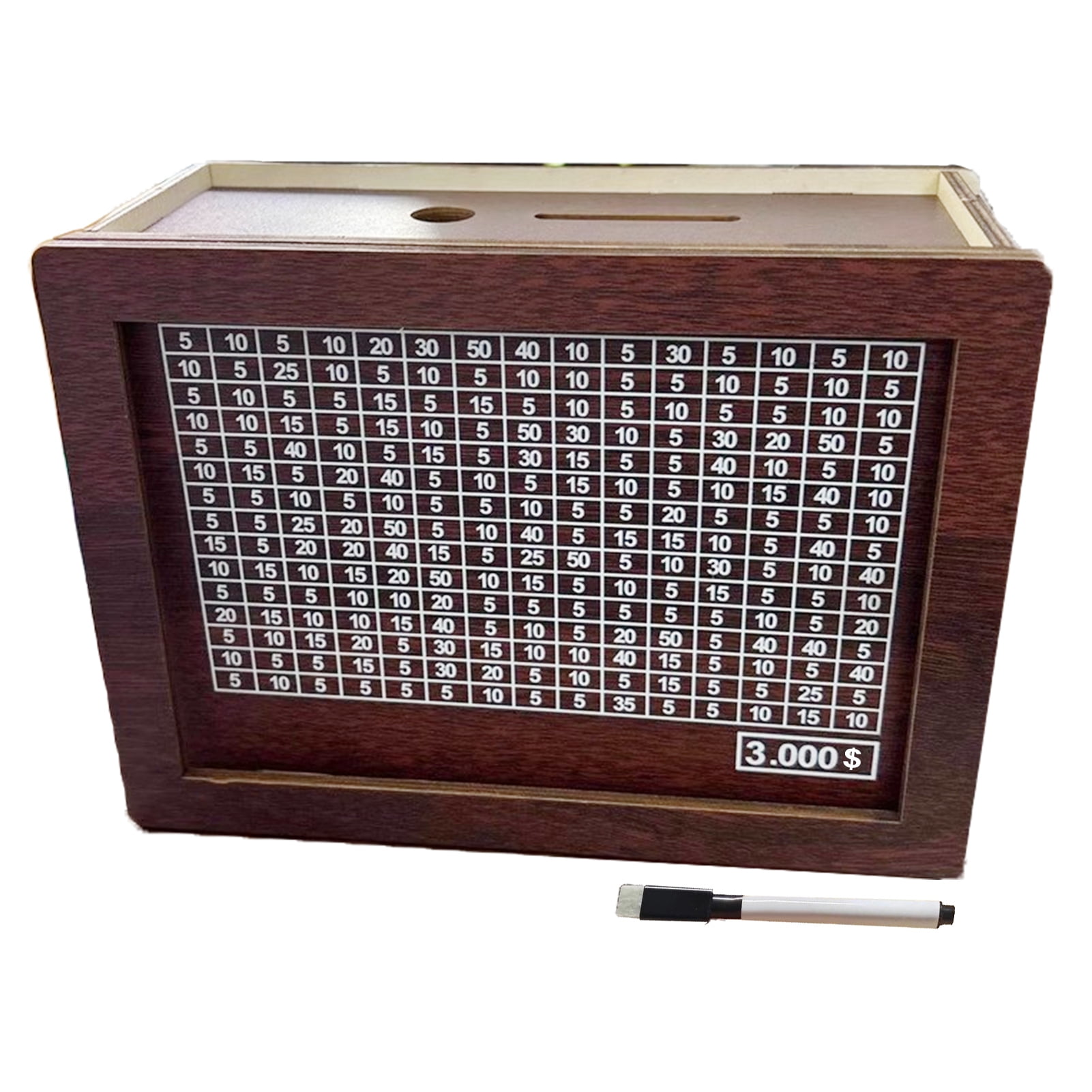 BAELLERT Wooden Money Box with Counter Marker Pen 1000/3000/10000 USD ...