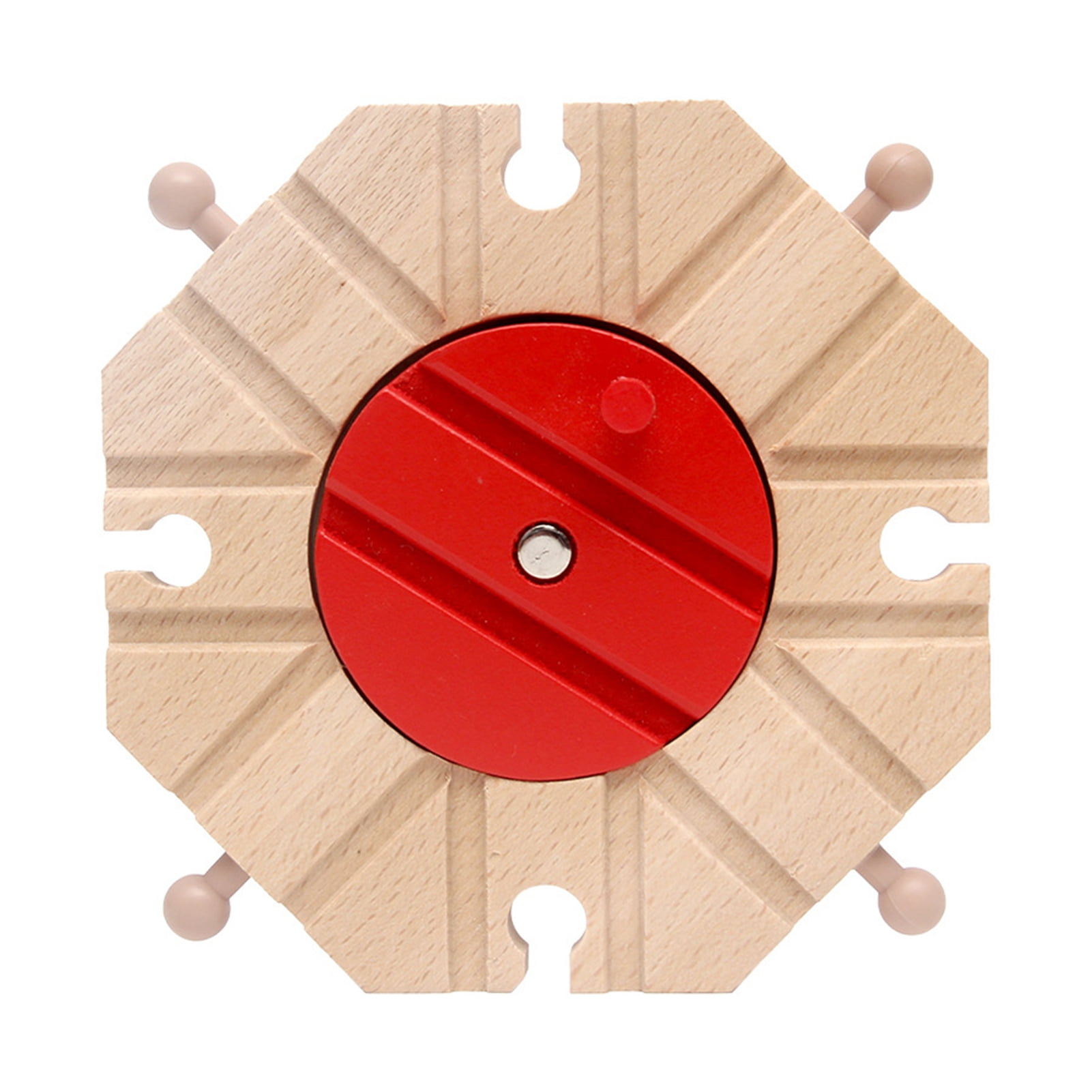 BAELLERT Wooden Train Track Turntable Heavy Duty Kids Train Track 8 Way ...