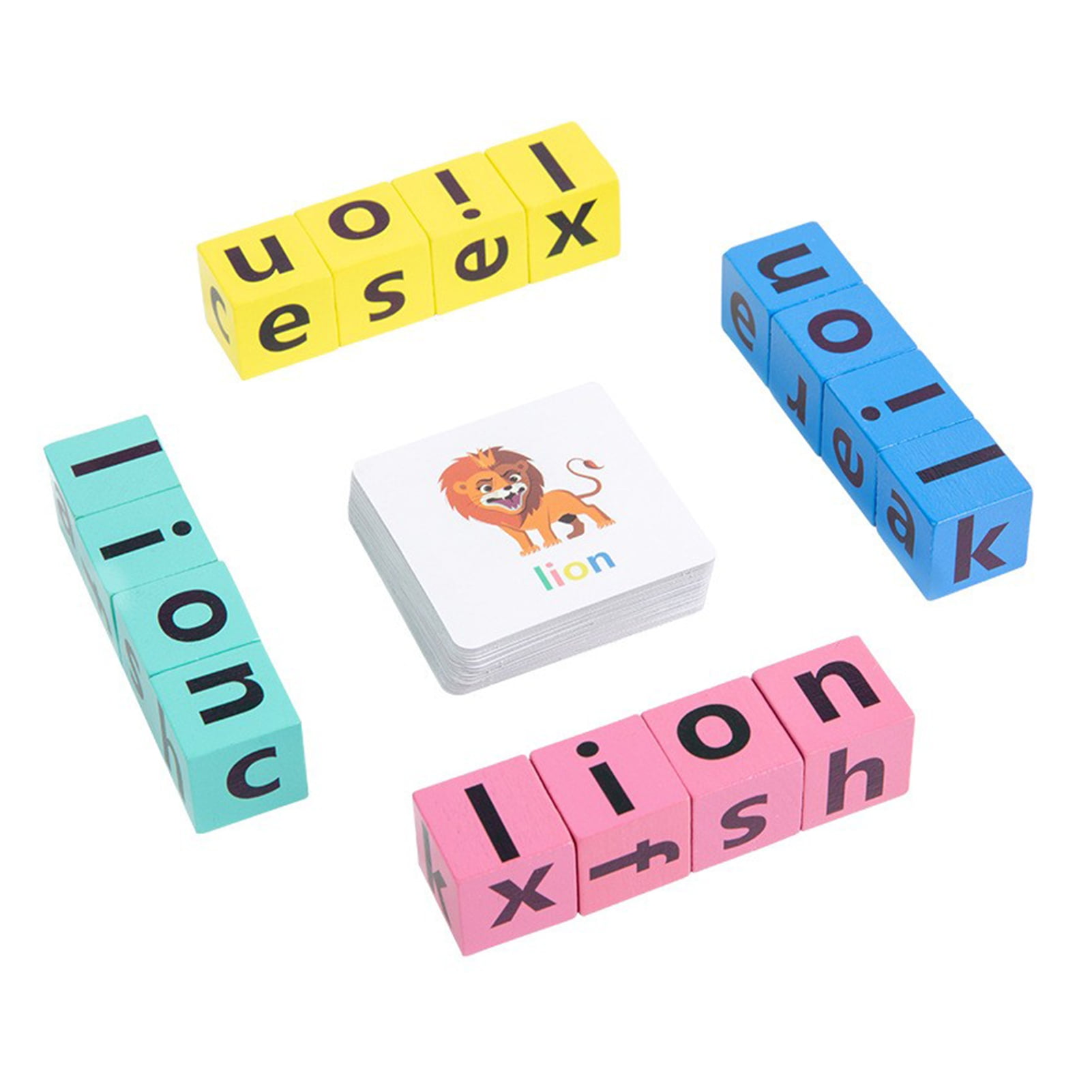 BAELLERT Word Spelling Game CVC Phonics Flash Card Wooden Letter ...