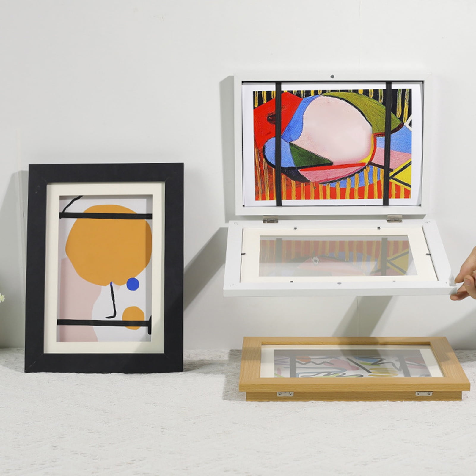 BAETEUY 1/2Pcs Kids Art Painting Frame - Magnetic Front Opening, Wall ...