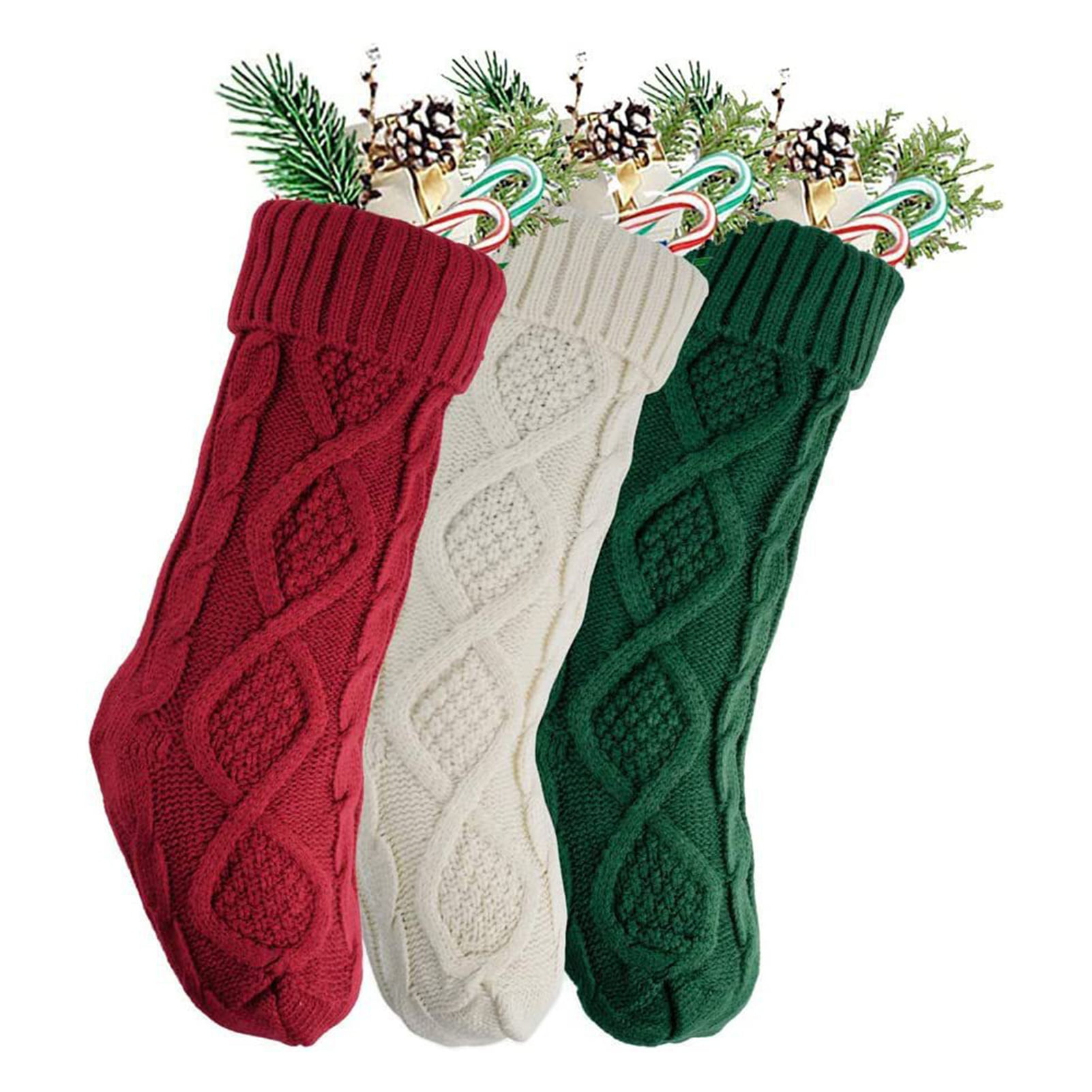 BAETEUY 1 Pc Christmas Stocking - 18" Large Knitted Xmas Stocking ...