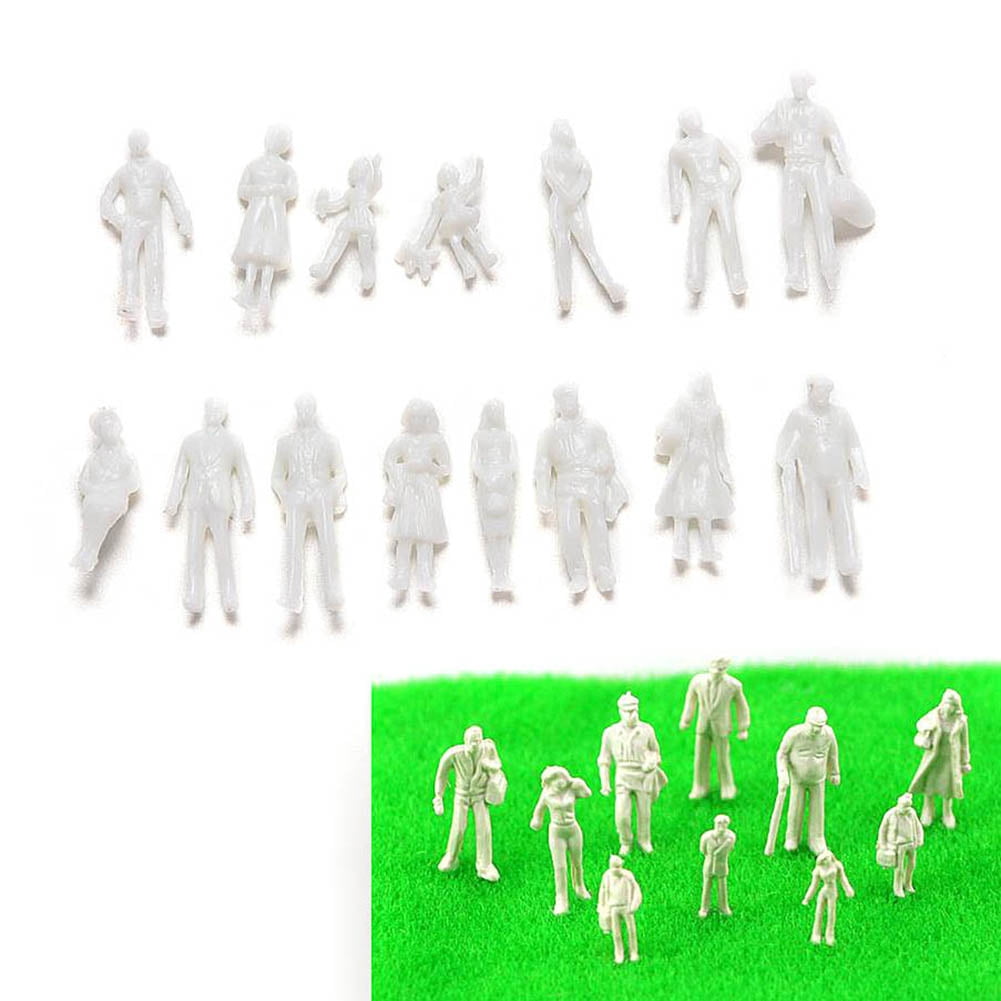 BAETEUY 100Pcs Mini Unpainted White Model Figures - 1/25 to 1/200 Scale ...