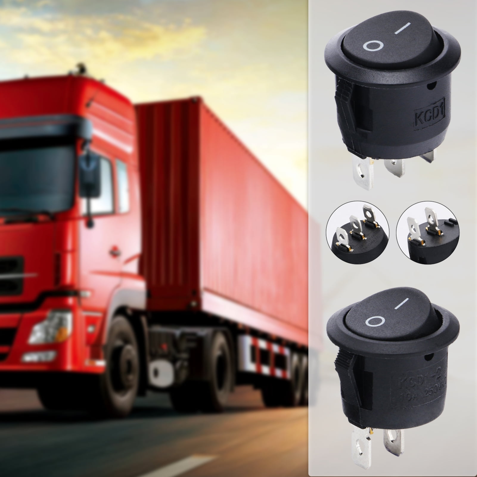 BAETEUY 10Pcs KCD1-105 Rocker Switch Boat Shaped 2/3Pin 10A/125V 6A ...