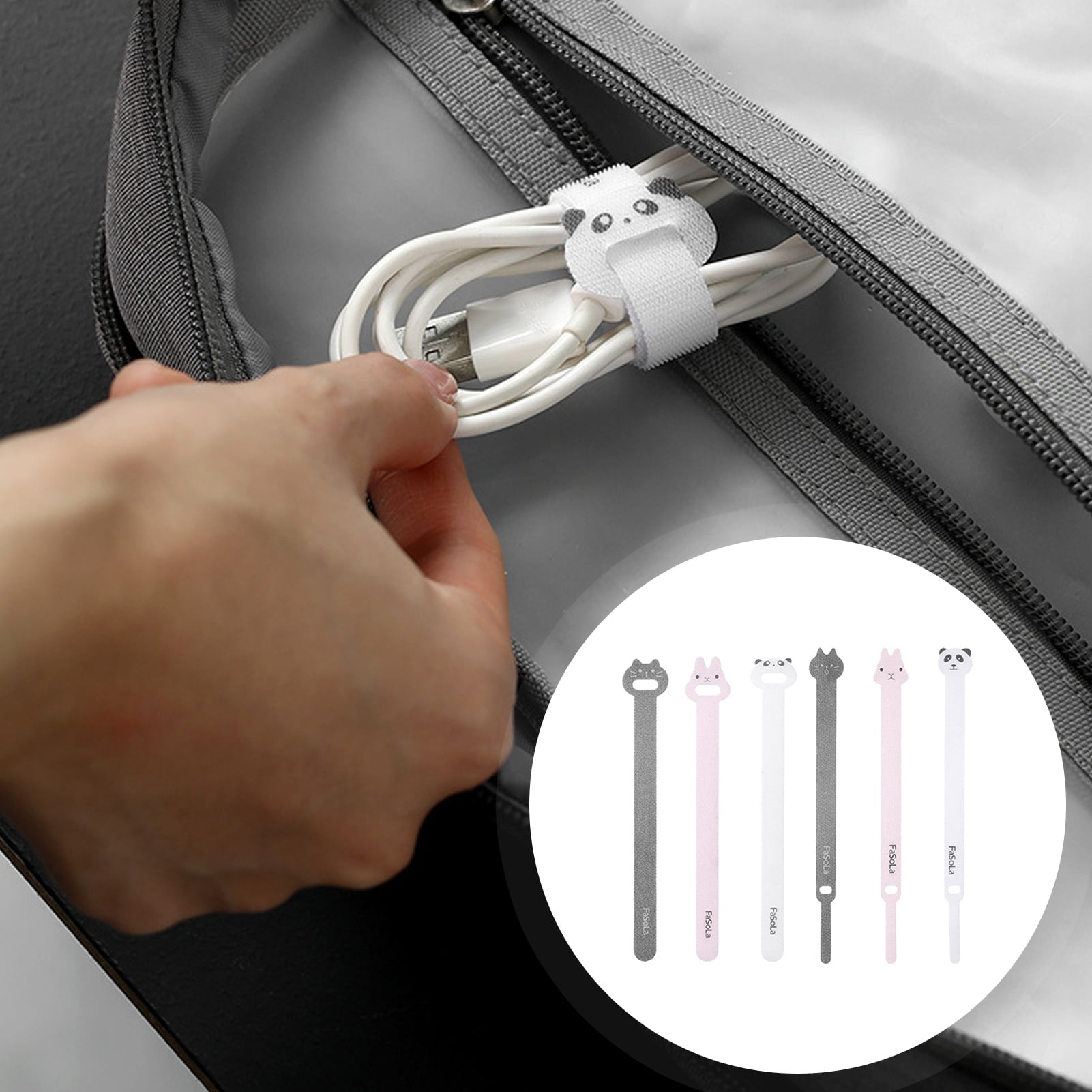 BAETEUY 10Pcs Reusable Nylon Cable Organizer Fastener Tape Fixing Cute ...