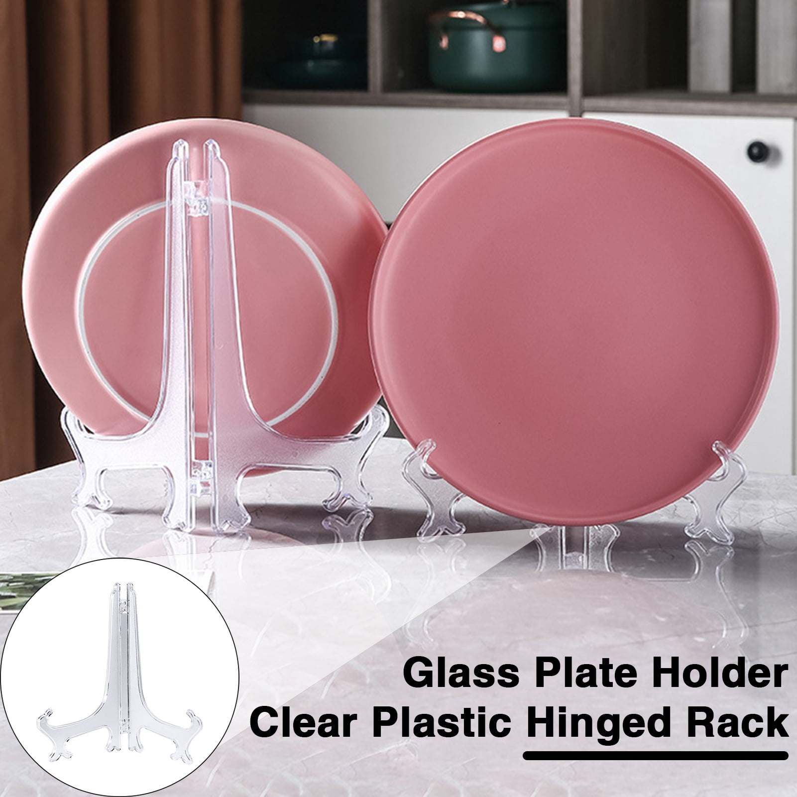 BAETEUY 2/5/10Pcs Clear Plastic Plate Holders Triangular Structure ...