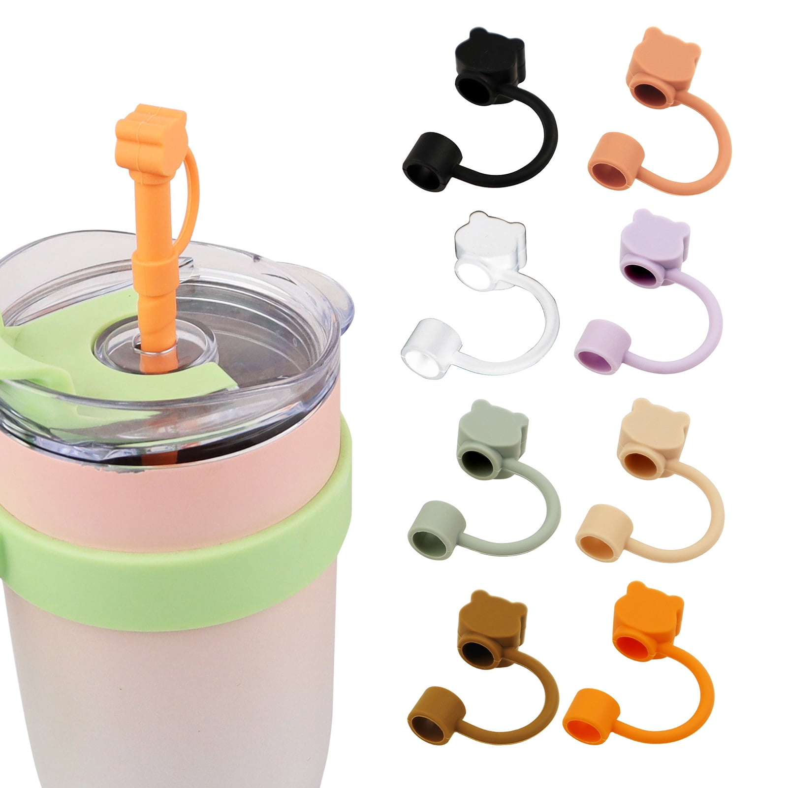 BAETEUY 2/8Pcs Silicone Straw Cap Toppers - for 40 Oz Tumbler Cups ...