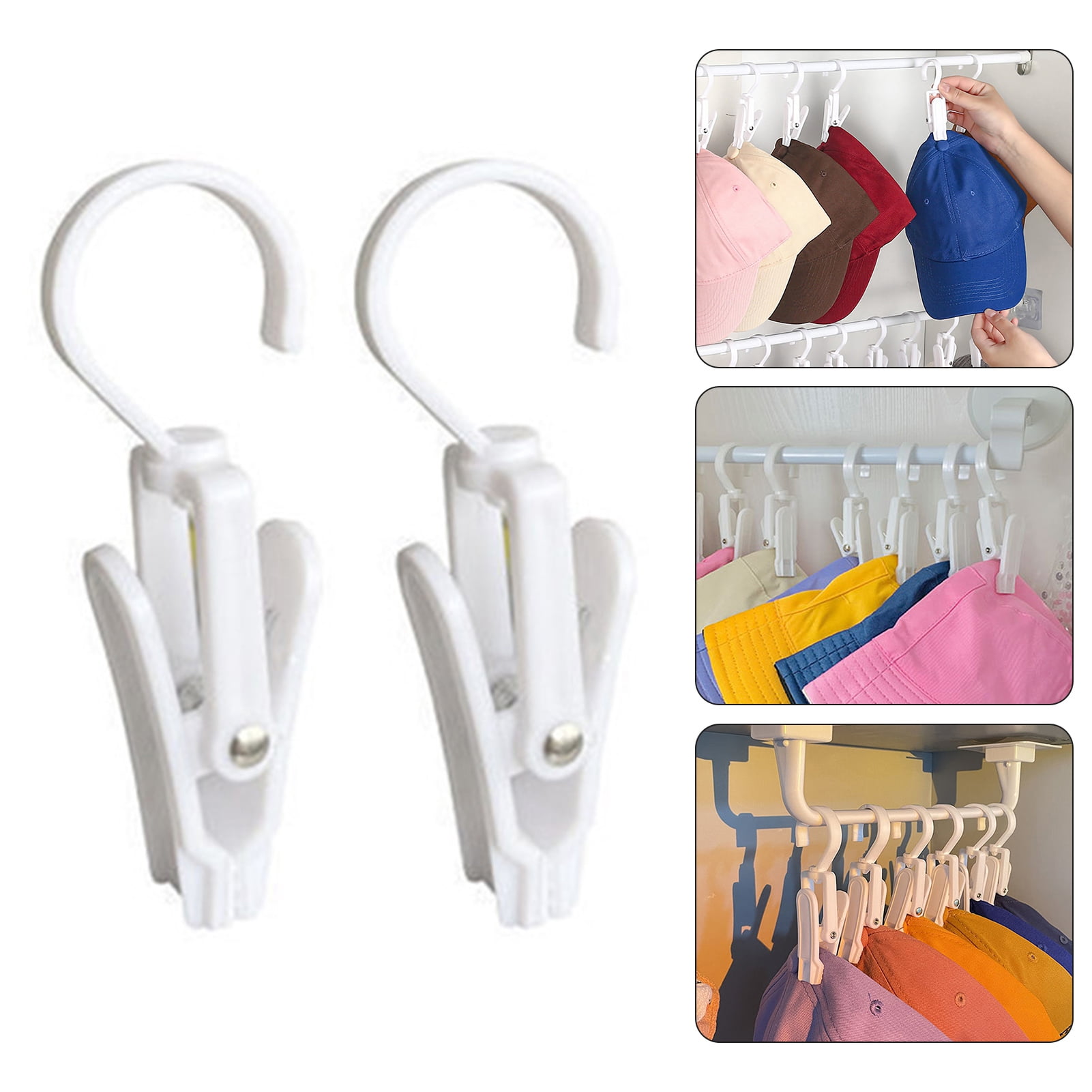 BAETEUY 2Pcs Hat Clip Windproof Anti-slip Clothing Drying Hanger Hooks ...