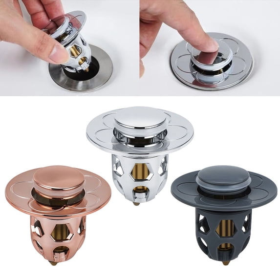 BAETEUY 2Pcs Universal Sink Drain Stopper Hair Catcher Polished Surface ...