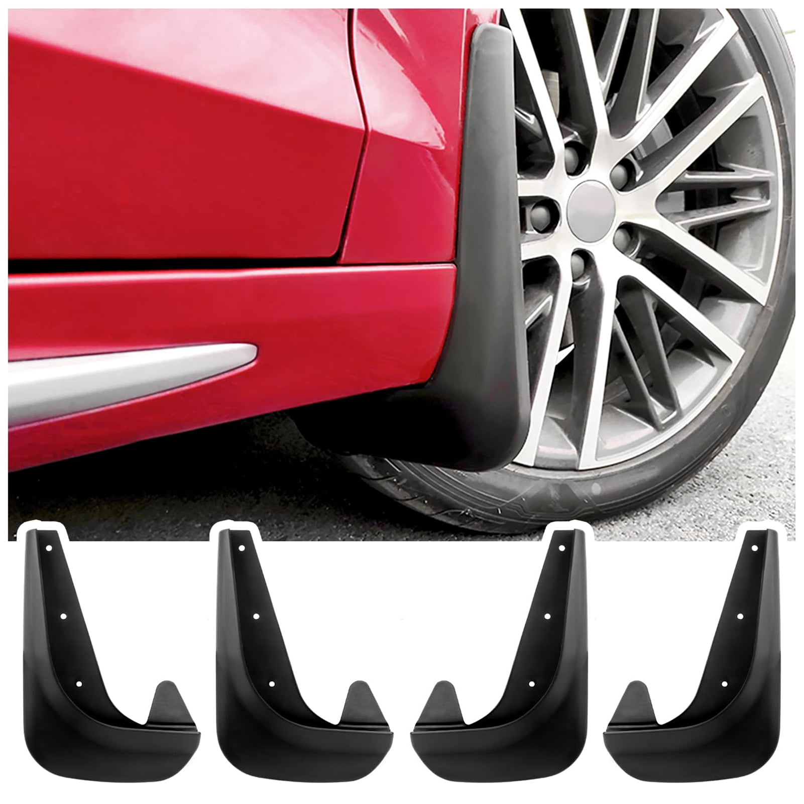 BAETEUY 4Pcs Car Mud Flaps with Screws Universal Fit PVC Auto SUV RV ...