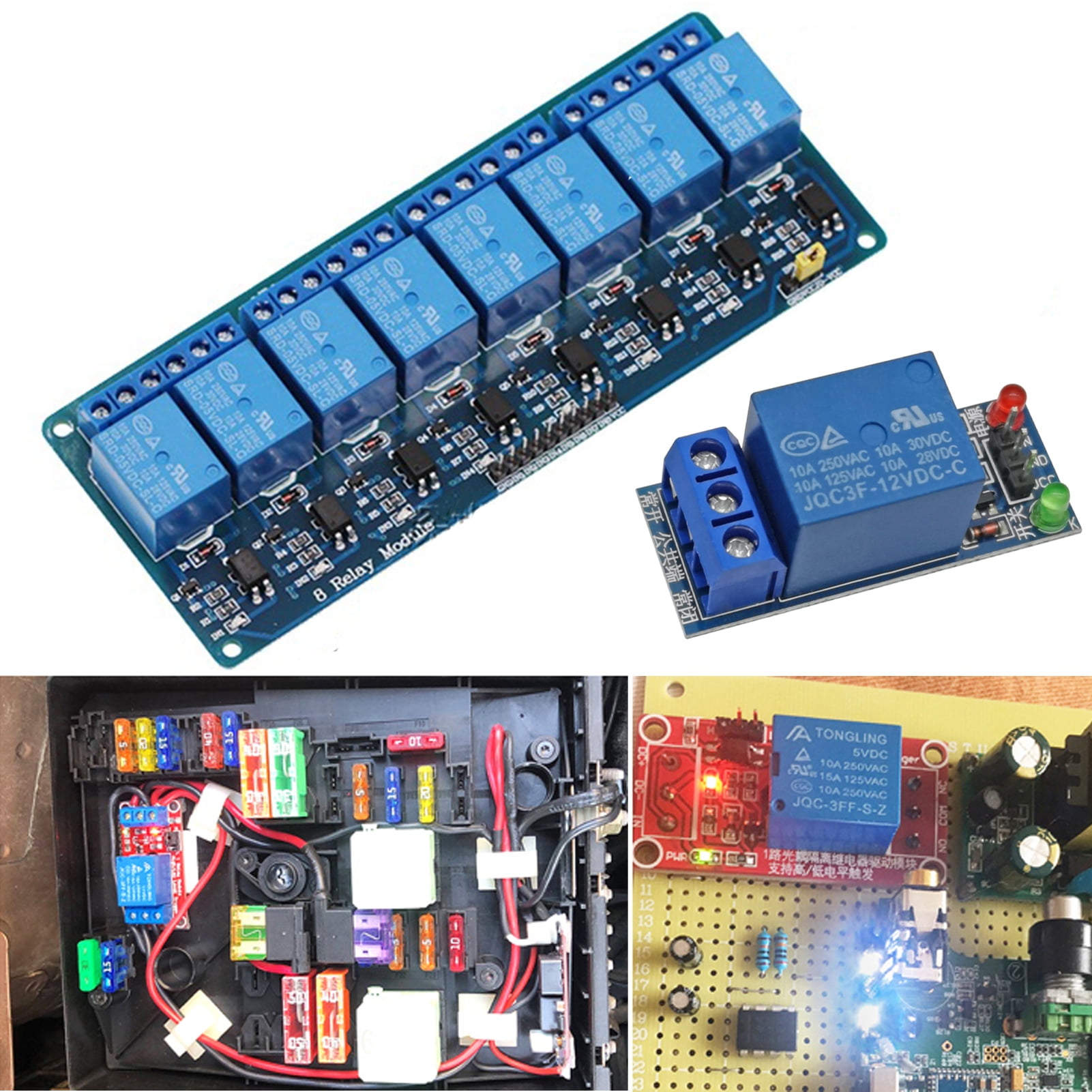 BAETEUY 5V/12V/24V 1/2/4/8 Channels Relay Module Board Good Anti ...