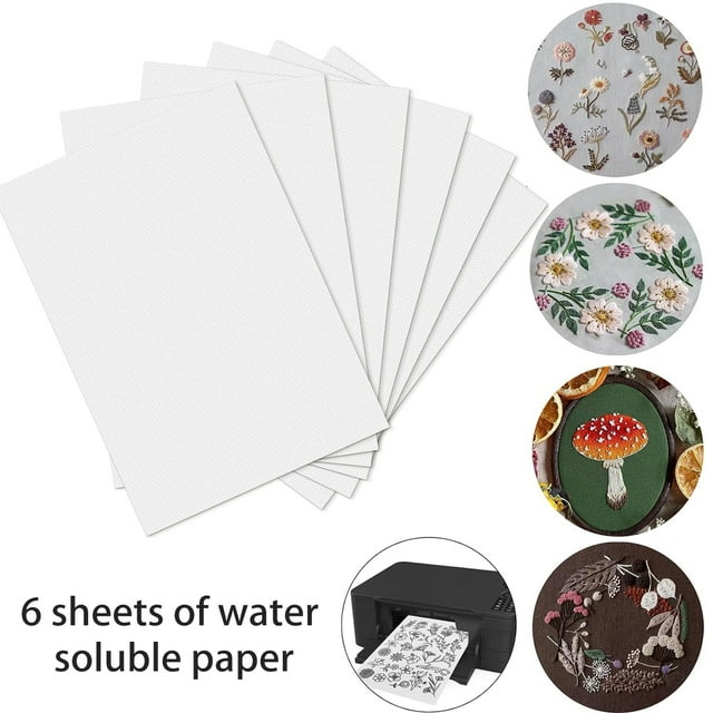 BAETEUY 6 Sheets Embroidery Stabilizer Water Soluble Paper DIY ...