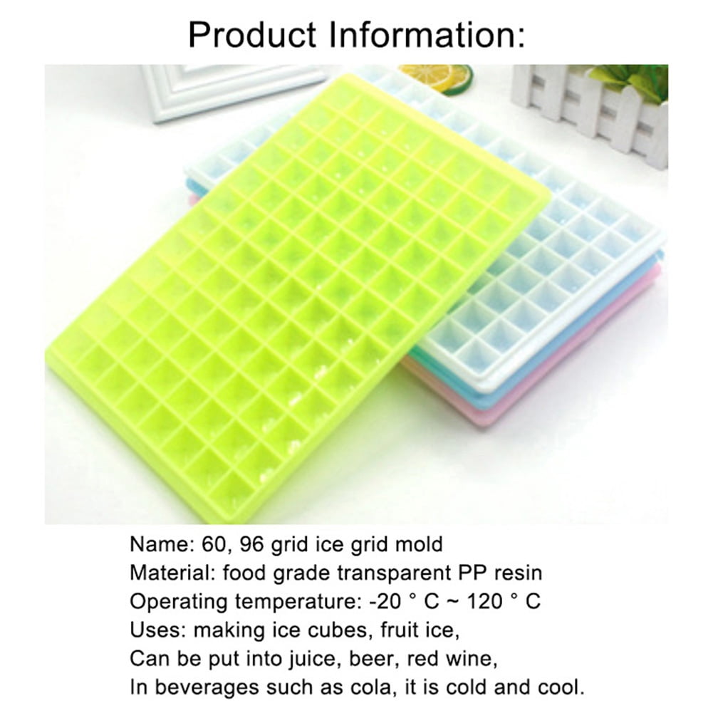 BAETEUY 60/96 Grids Square Ice Cube Cream Tray Maker Mould Home Kitchen ...