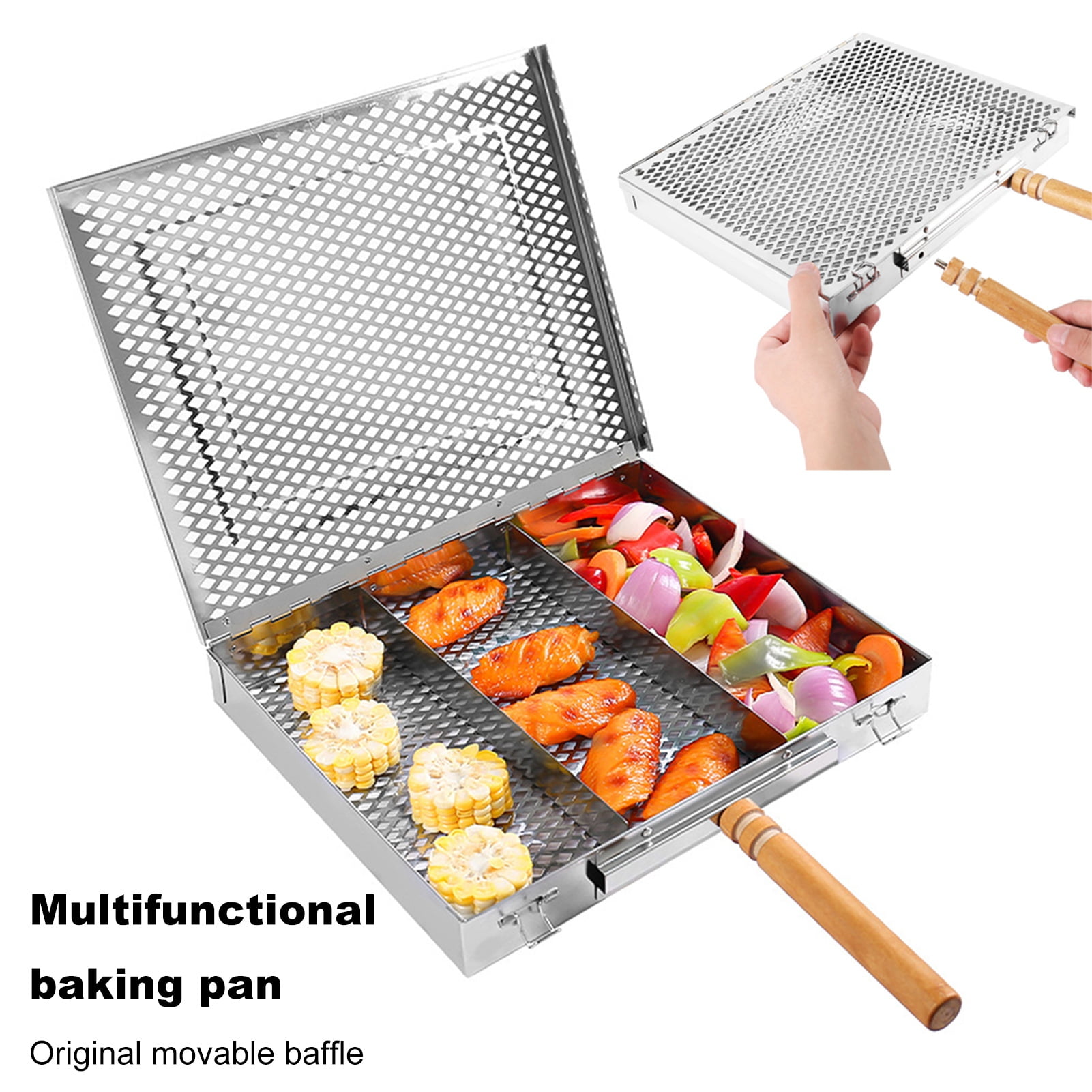 BAETEUY BBQ Cage Grill Basket Stainless Steel Fish Grilling Basket for ...