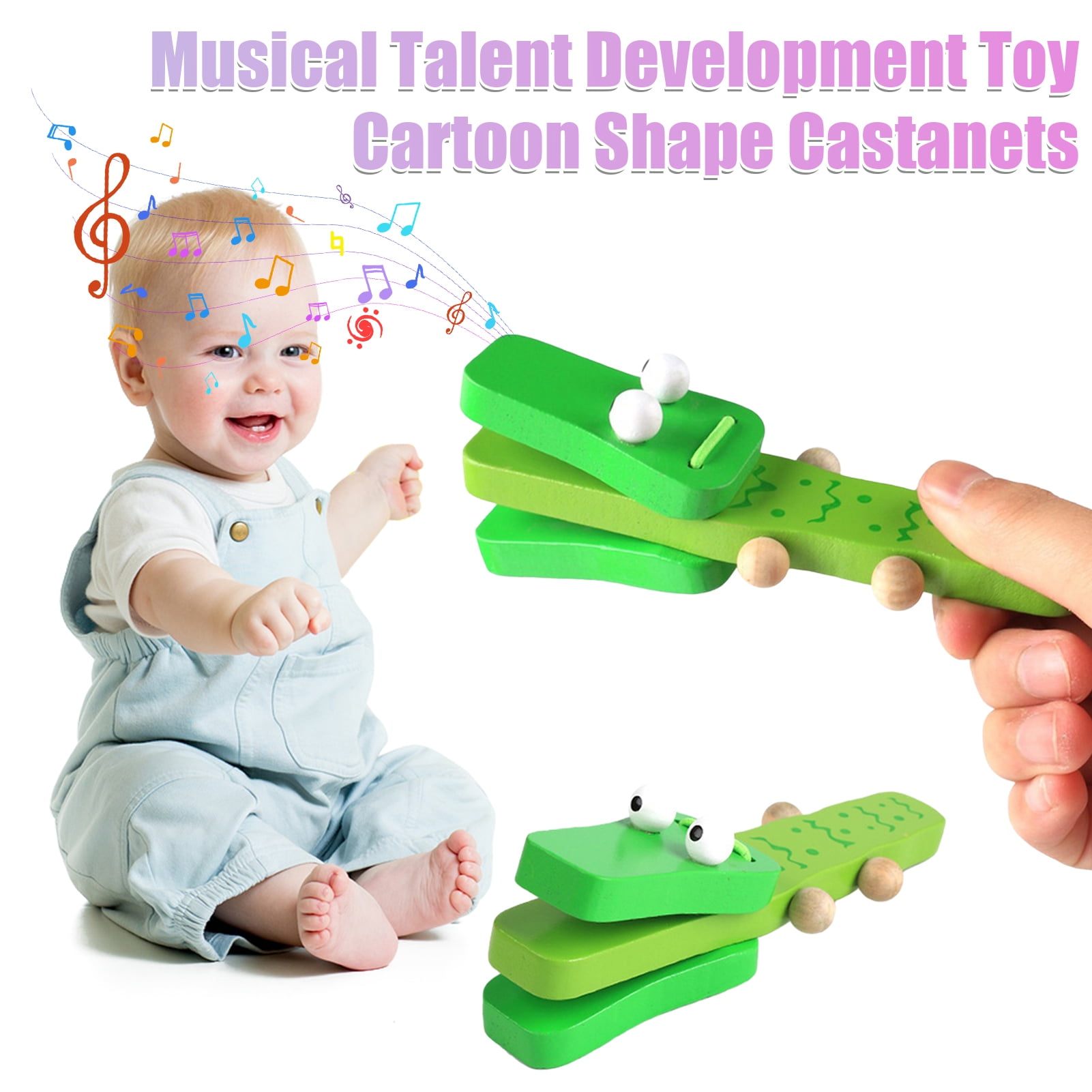 BAETEUY Baby Animal Hand Clappers - Wooden Musical Sensory Toy ...