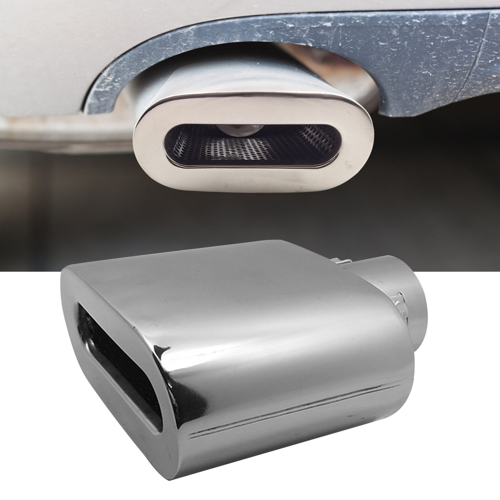 BAETEUY Car 6028A Exhaust Muffler - Refitting Flat Mouth Stainless ...