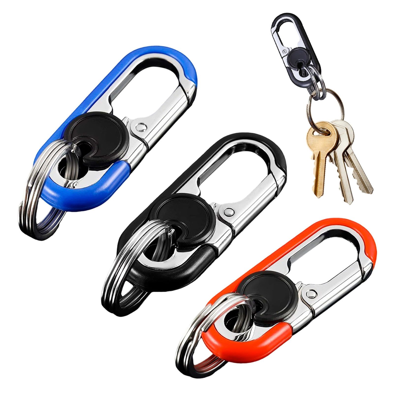 BAETEUY Car Key Chain Clip with Key Rings Rotatable Live Lock Buckle ...