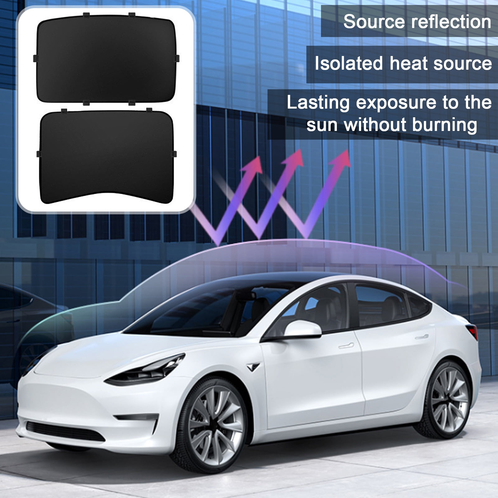 BAETEUY Car Roof Sunshade Sun Protection UV-proof Quick Installation ...