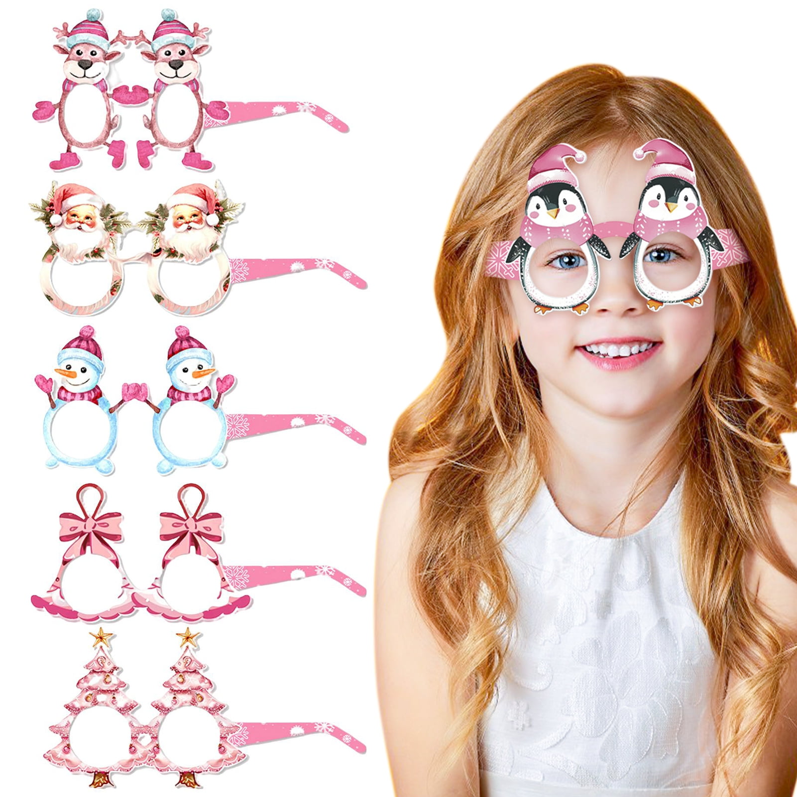 BAETEUY Christmas Glasses Holiday Paper Glasses Frames Party Costume ...