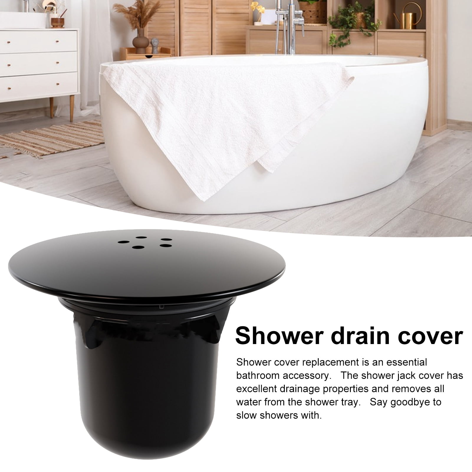 BAETEUY Chrome Finish Shower Drain Cover, Easy Installation, Dip Cup ...