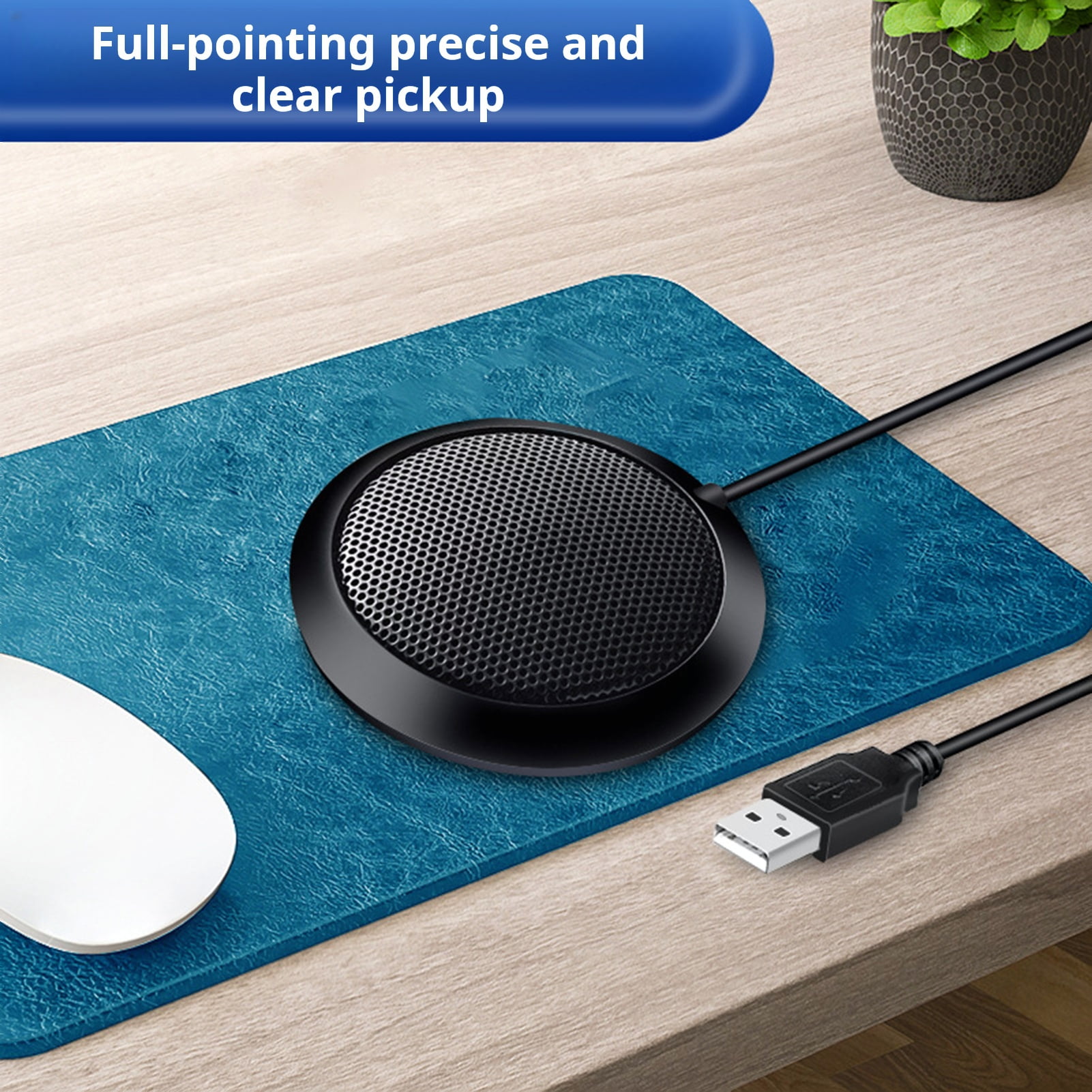 BAETEUY Conference Microphone Plug-and-Play 360-Degree Omnidirectional ...