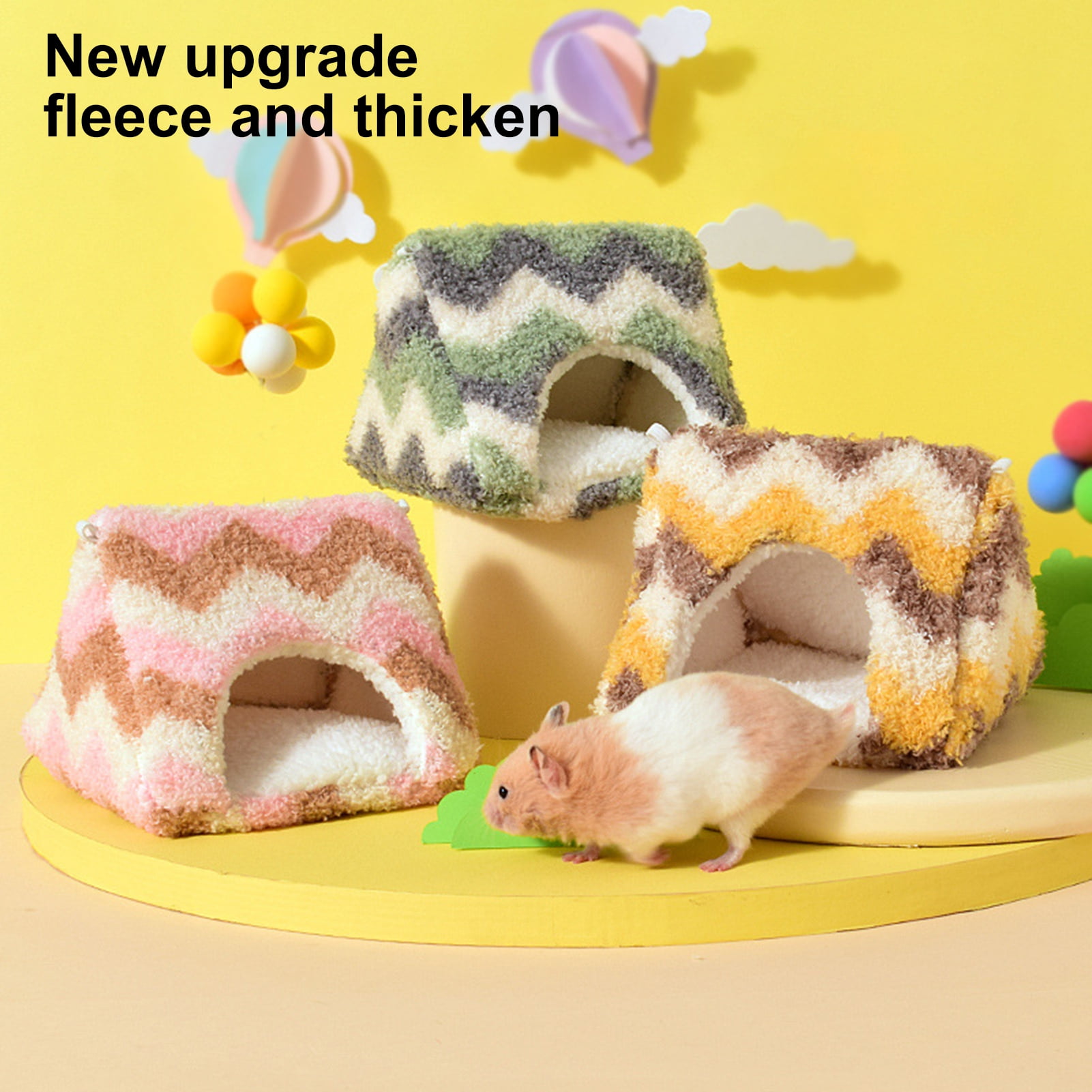 BAETEUY Cozy Hamster Nest, Guinea Pig Winter Warm House, Fleece Bed ...