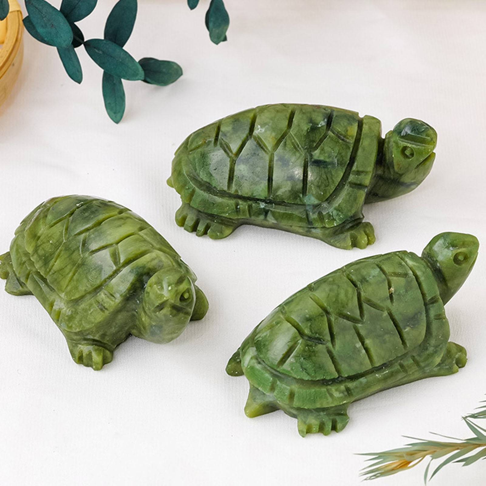 BAETEUY Faux Crystal Turtle Figurine Positive Healing Energy Hand ...