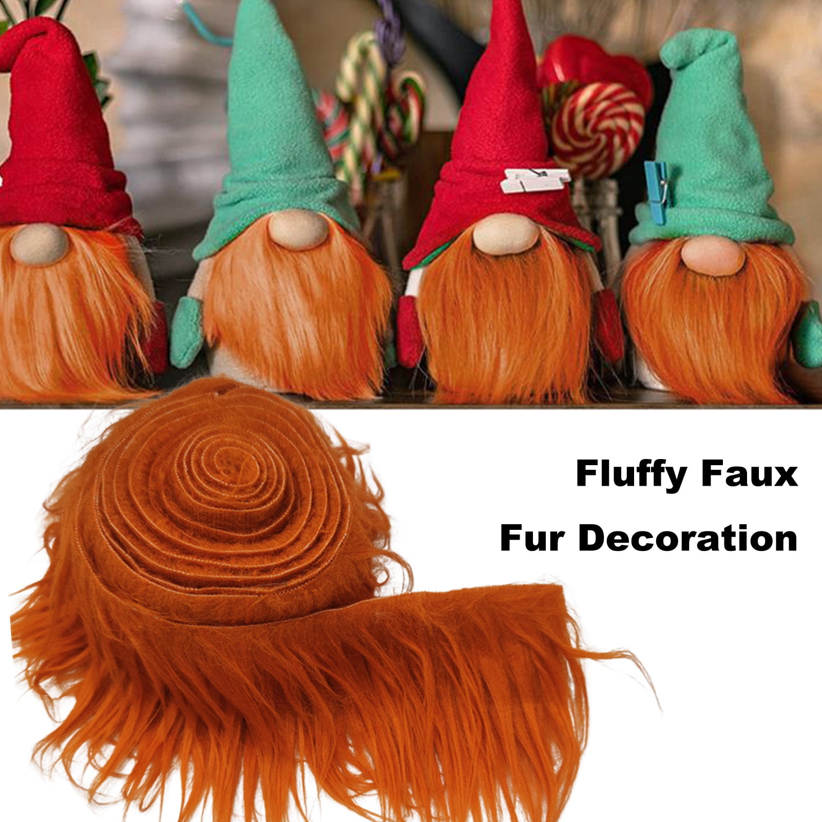 BAETEUY Faux Fur Strip 1.5m Solid Color Fluffy Fabric Tapes Patchwork ...