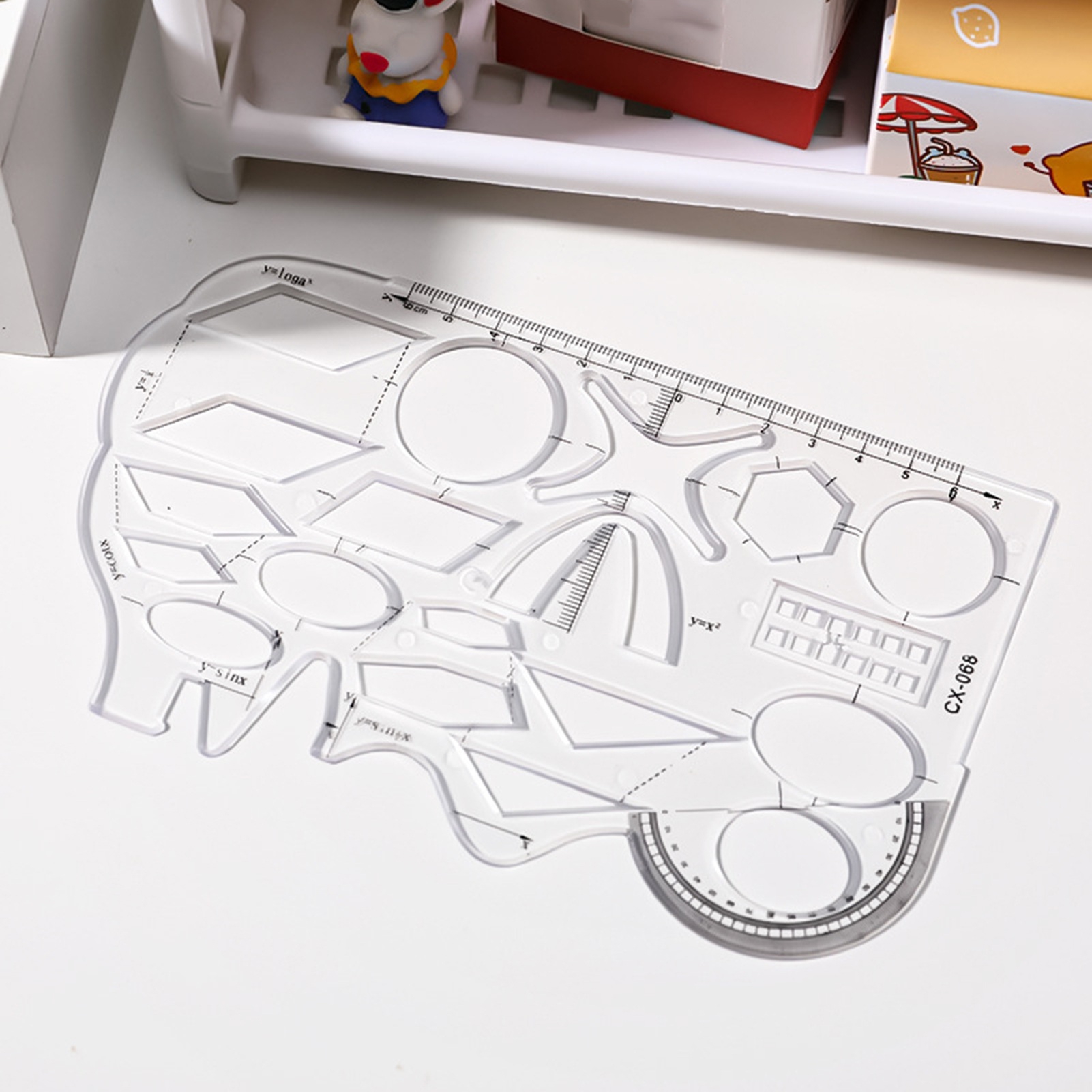 BAETEUY Geometric Ruler Clear Scale Multifunctional Bendable Drafting ...