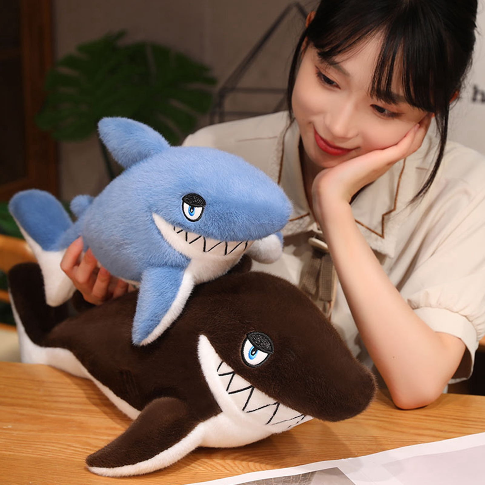 BAETEUY Giant White Shark Plush Toy - Giant Stuffed Animal, 18/24 Inch ...