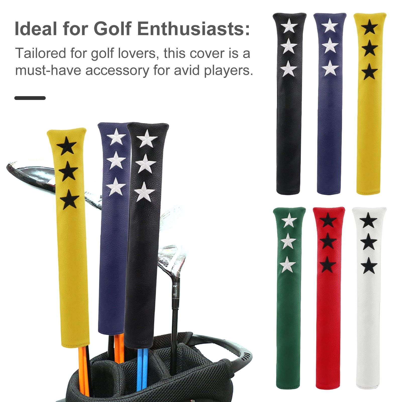 BAETEUY Golf Alignment Stick Cover, Faux Leather Waterproof, Golf Club ...