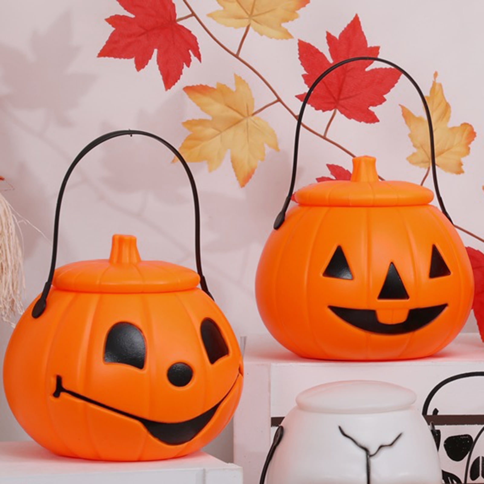 BAETEUY Halloween Pumpkin Bucket Treat-or-Trick Candy Box Party Props ...
