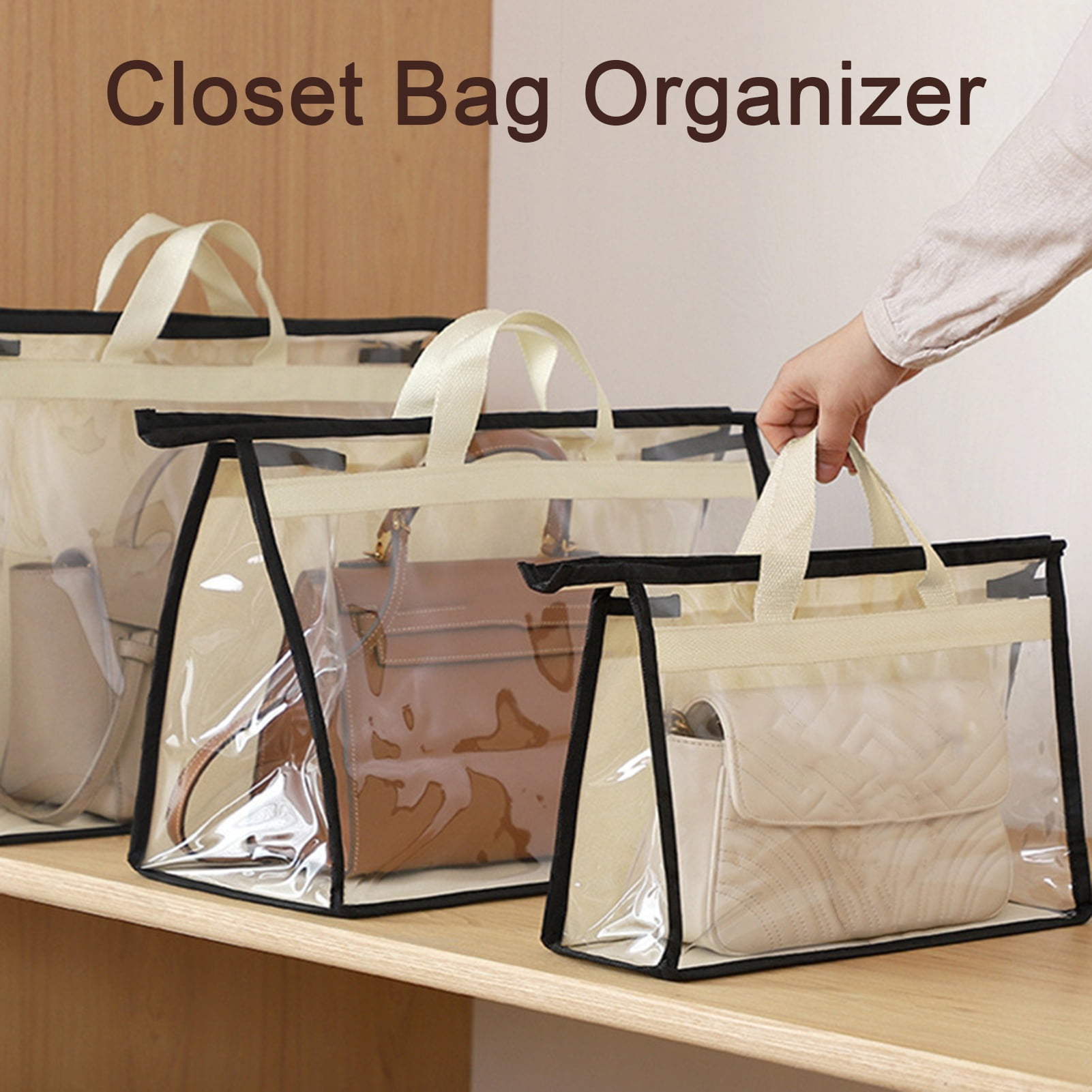 BAETEUY Handbag Storage Organizer Dust Bag with Handle Transparent ...
