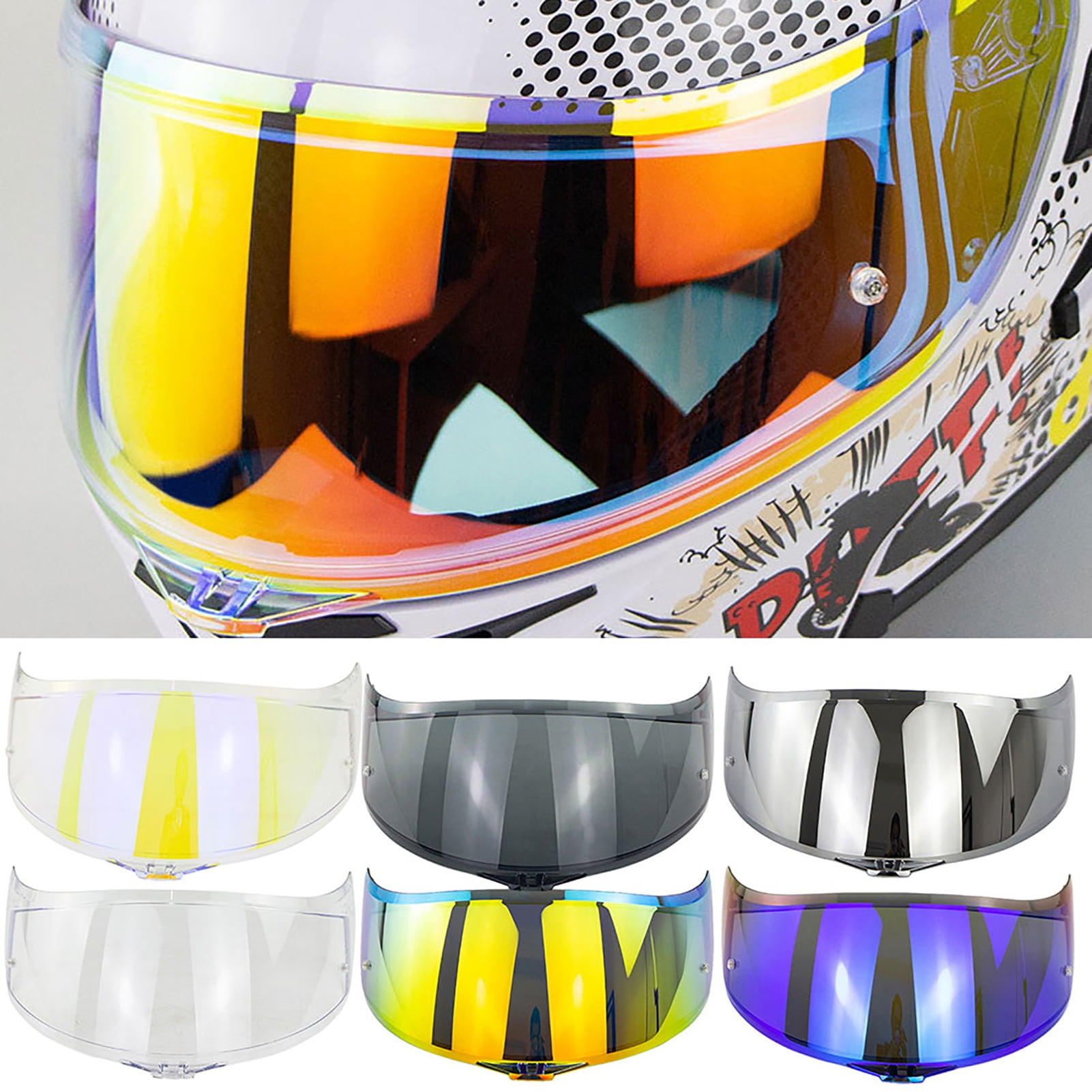 BAETEUY Helmet Lens Pin Lock Visor - Motorcycle High Flexibility ...