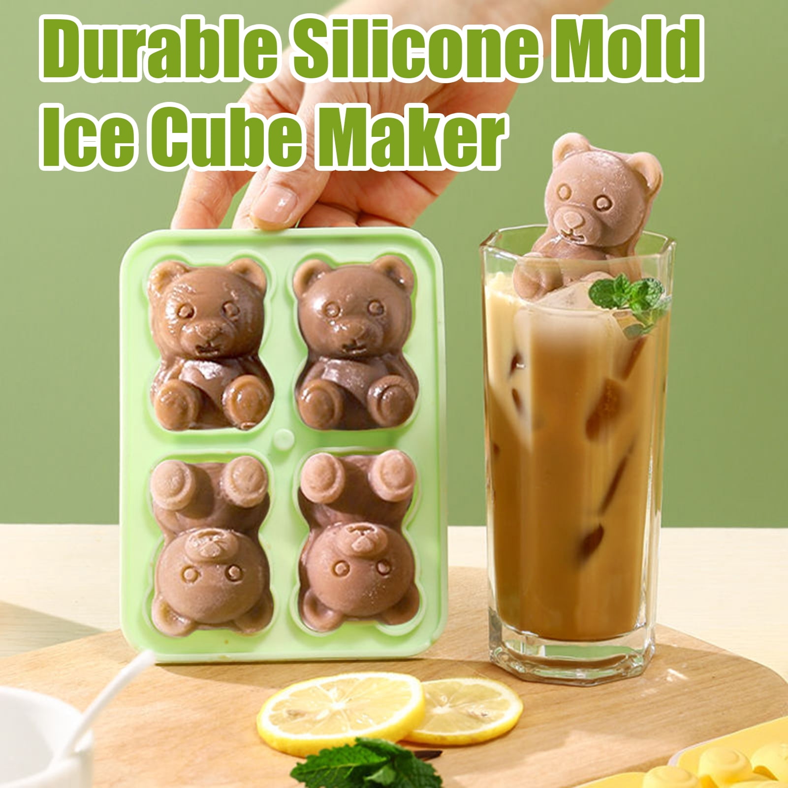 BAETEUY Ice Cube Mold Bear Shape Ice Making Mold Food-Grade Flexible ...