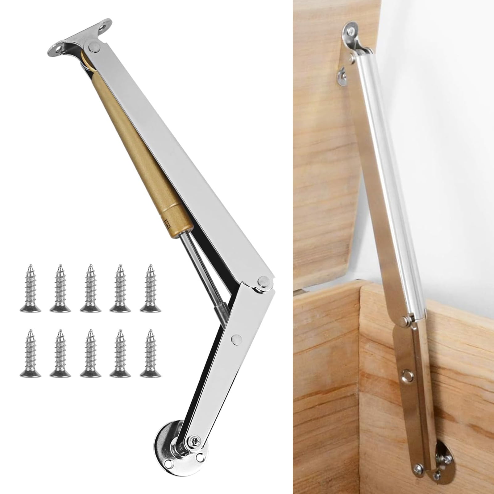 BAETEUY Lid Support Hinges for Bed Box - 15kg Load Capacity Gas Lift ...