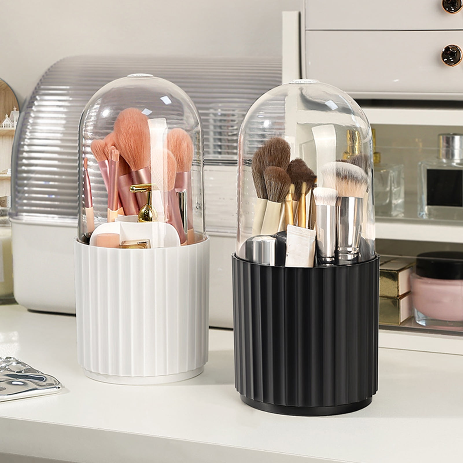BAETEUY Makeup Brush Holder Transparent Dustproof Large Capacity Multi ...