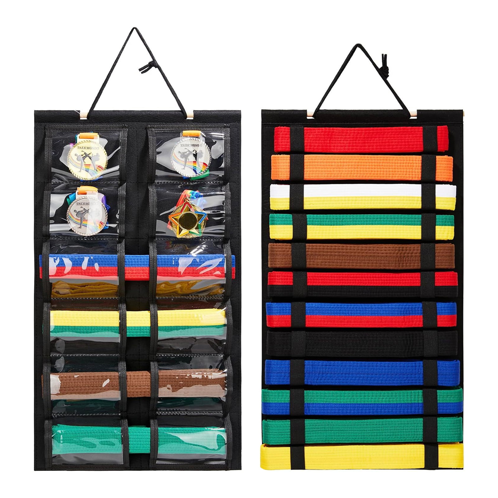 BAETEUY Martial Arts Belts Organizer, with Elastic Loop, Simple ...