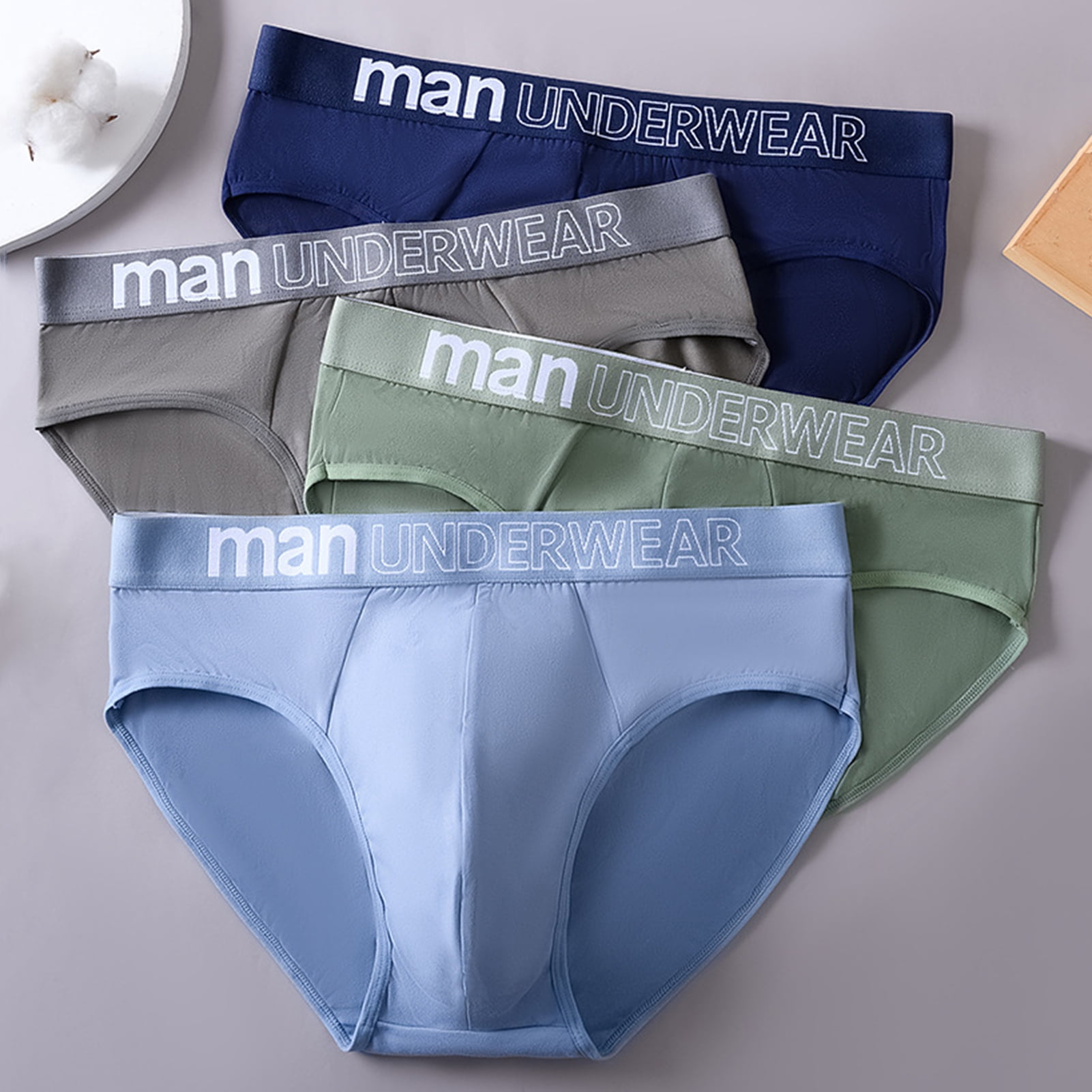 BAETEUY Men Briefs Mid-rise Slim Fit - High Elasticity Panties Solid ...