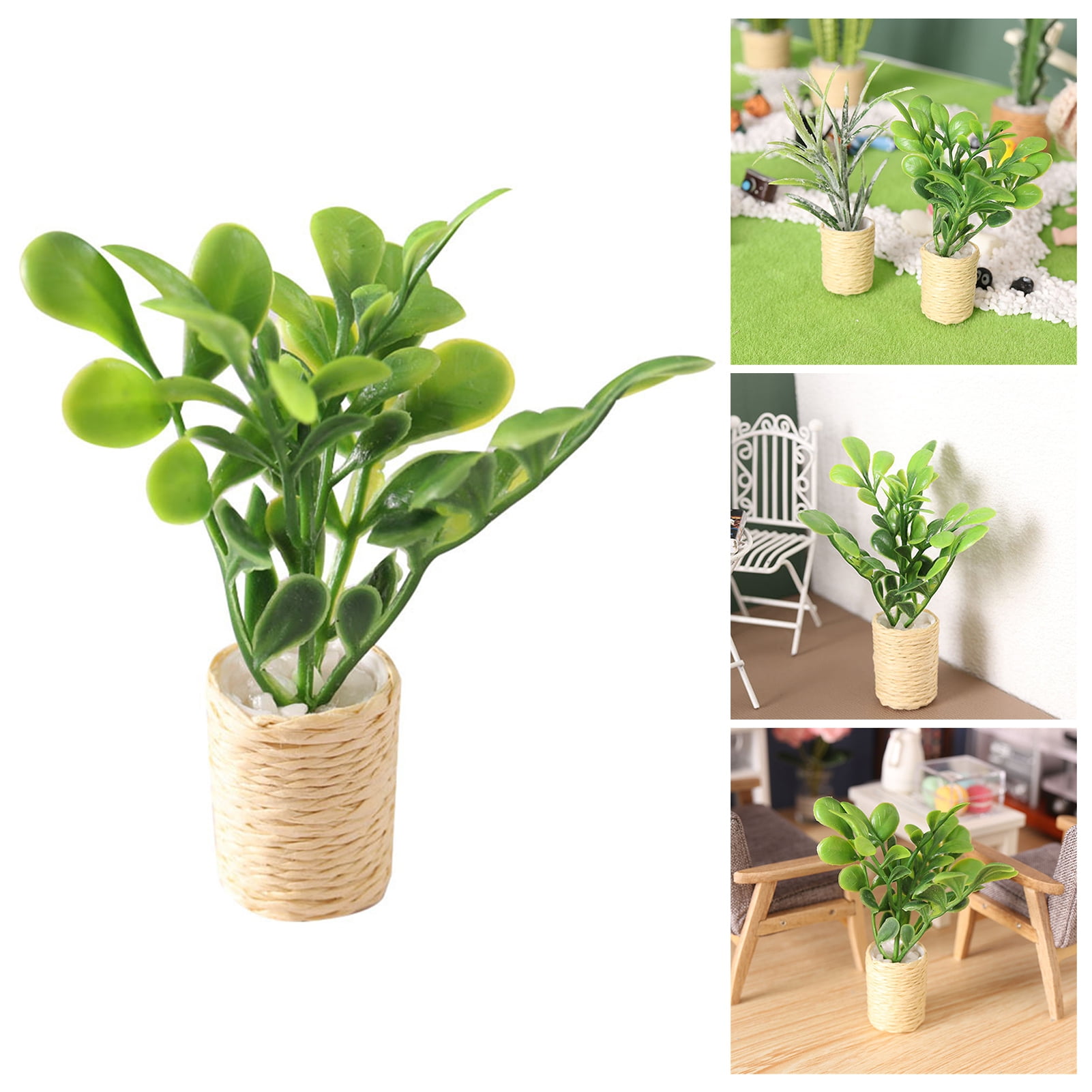 BAETEUY Miniature Potted Plant Set - 1:12 Small Realistic Fine ...