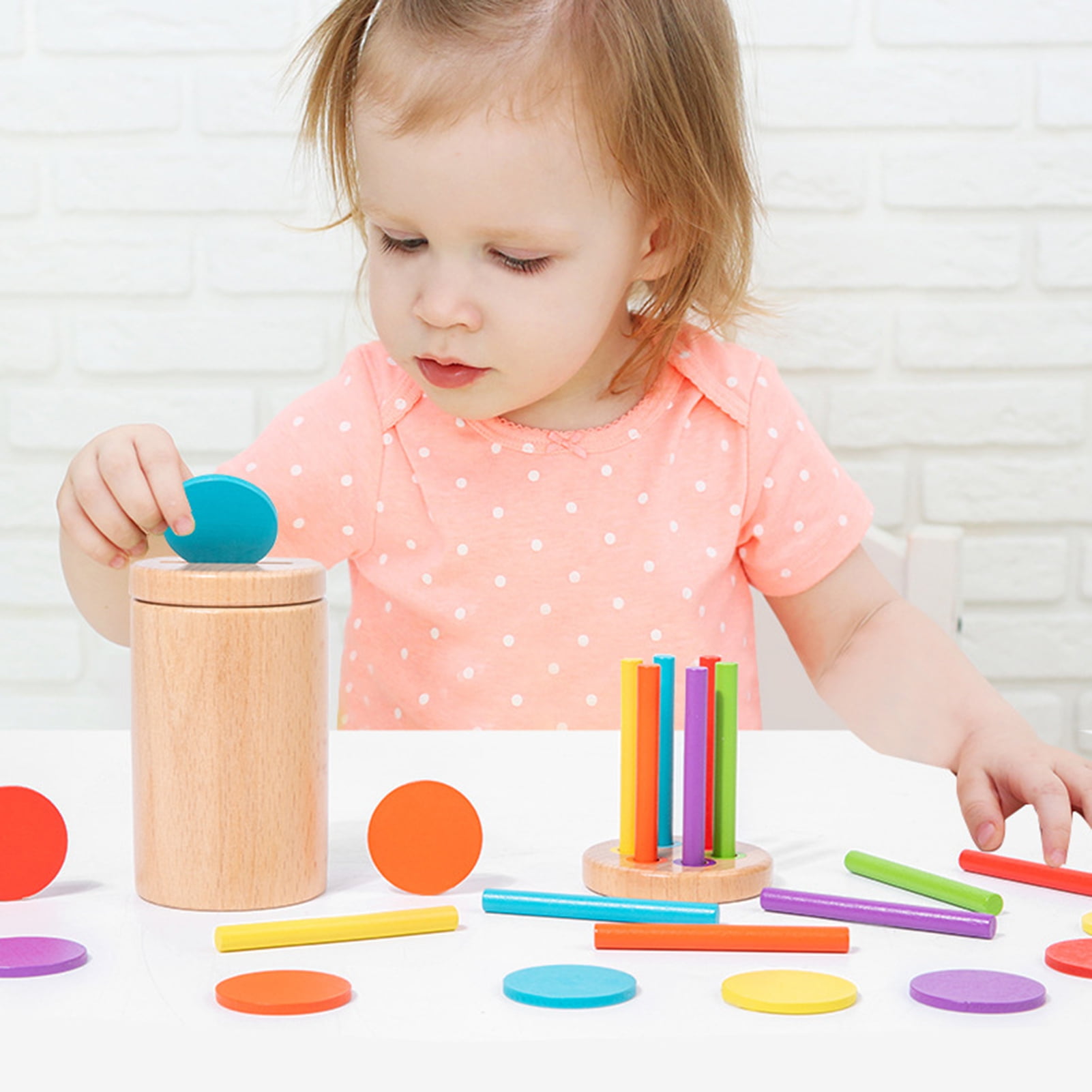BAETEUY Montessori Wooden Color Sorting Toy, 1 Set, Educational, Fine ...