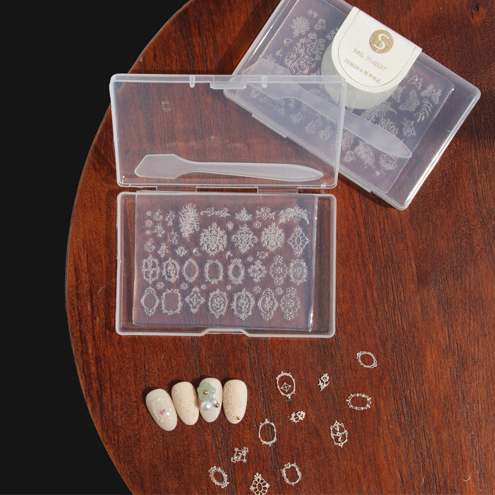 BAETEUY Nail Art Silicone Mold, Transparent, Soft, Embossing, Template ...