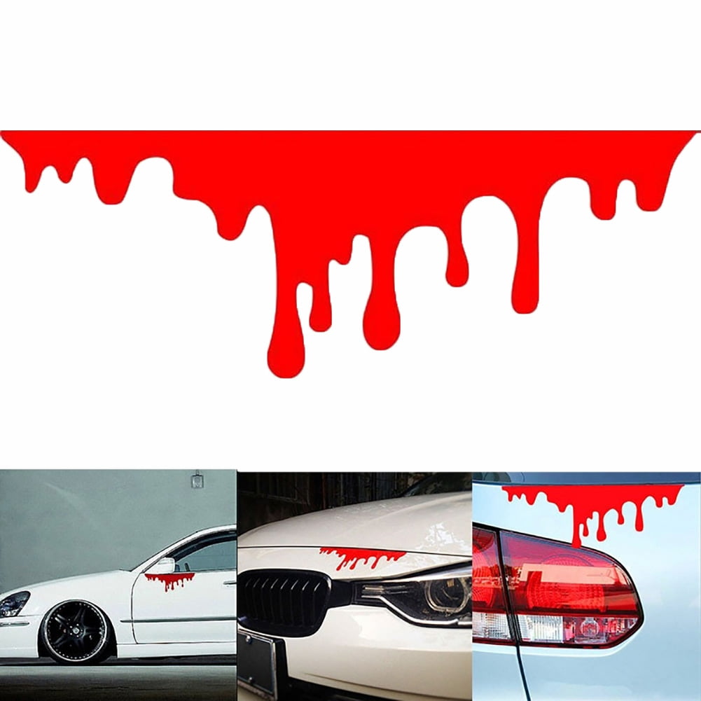BAETEUY Pair Red Blood Reflective Car Stickers Bumper Body Decals ...