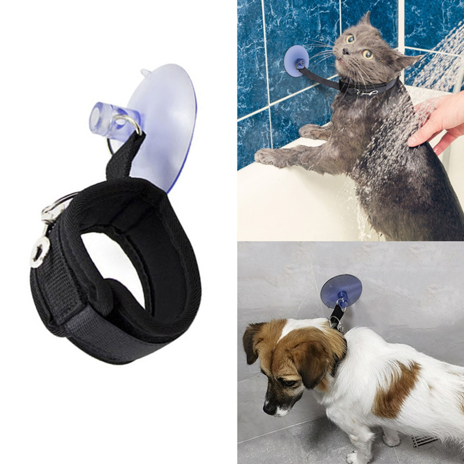 BAETEUY Pet Bath Holder Cat Dog Bath Tether Suction Cup Adjustable with Fixed Rope Pet Grooming ...