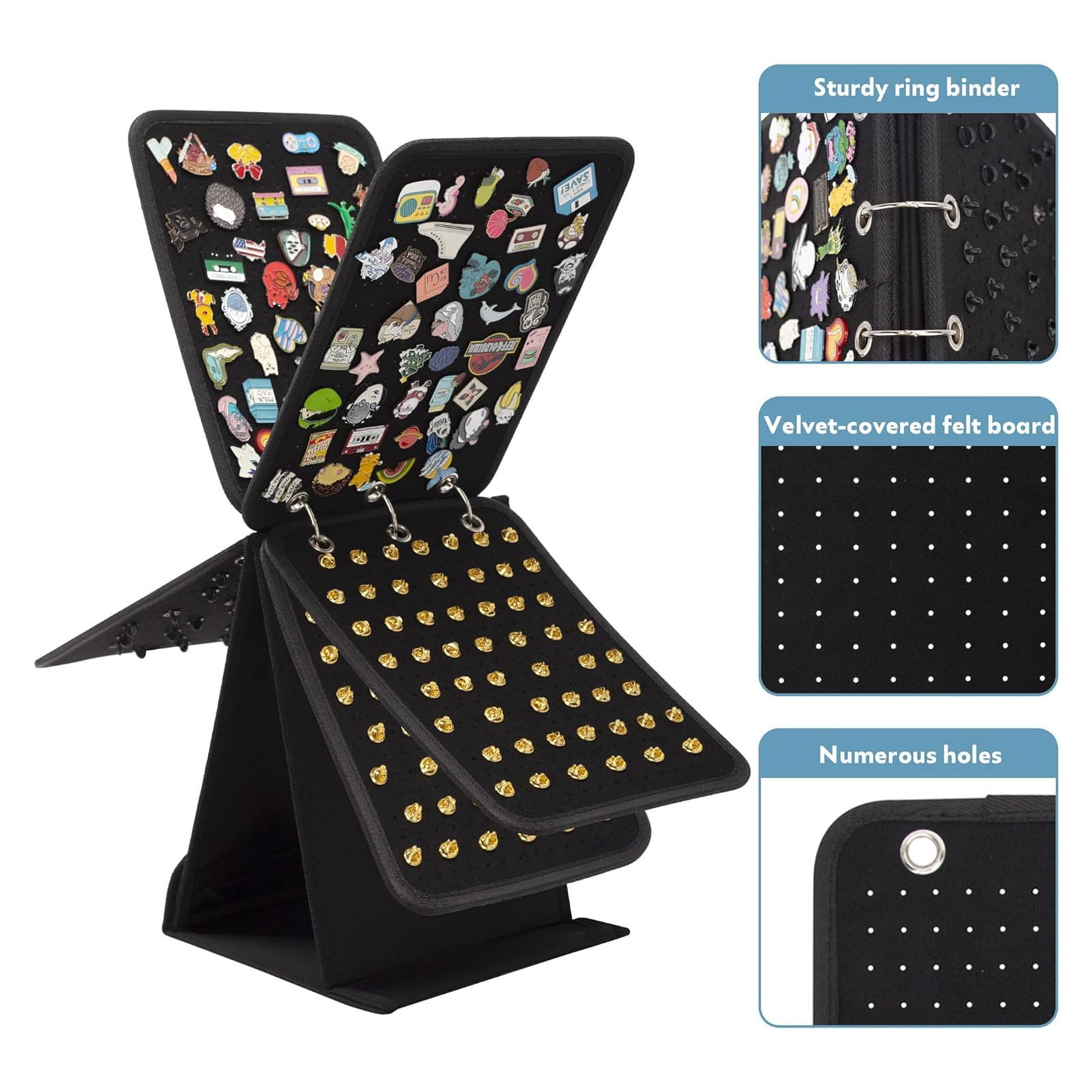 BAETEUY Pin Display Stand Accommodate 240 Pins Brooch Exhibition Holder ...