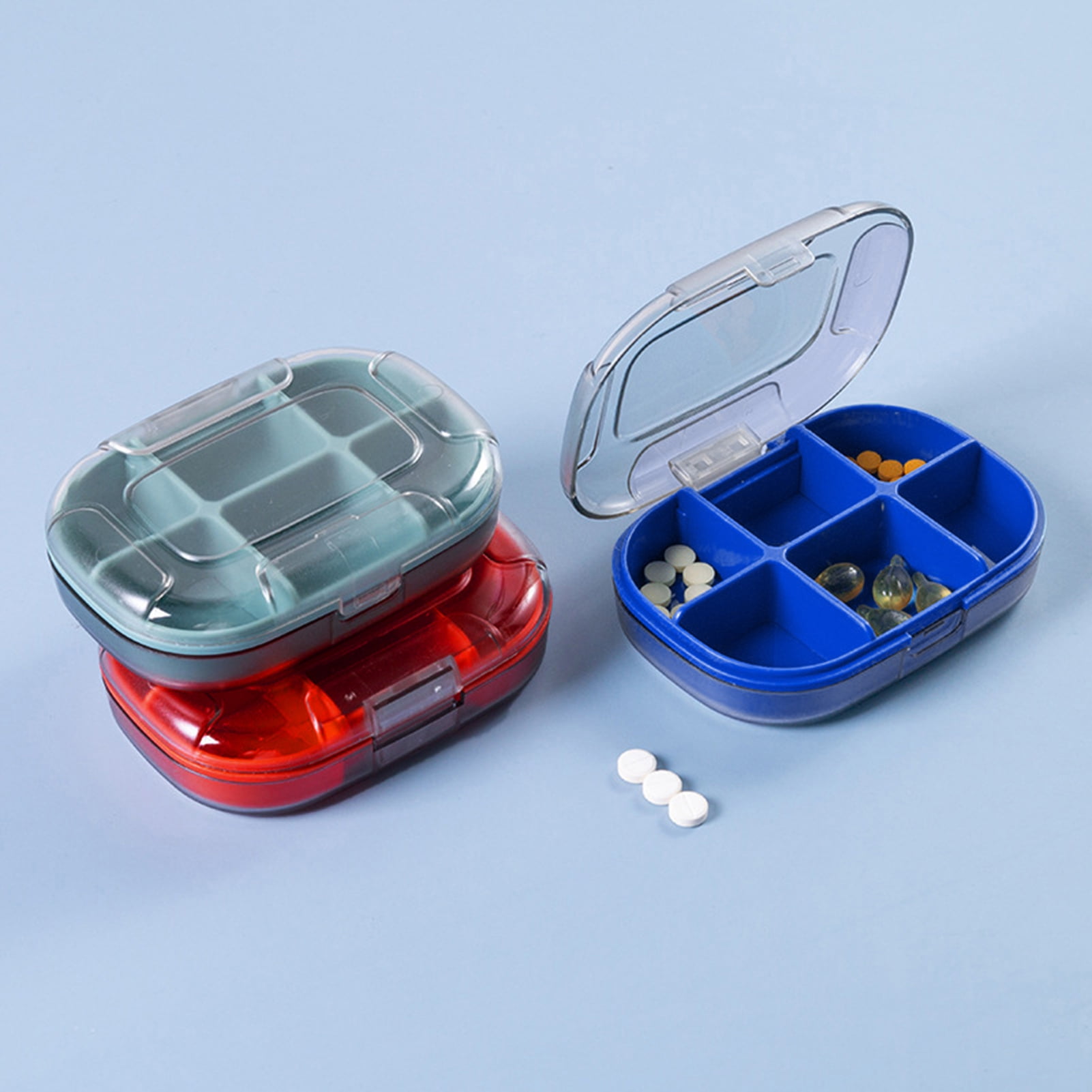 BAETEUY Portable Travel Pill Case 6 Grids Tablet Storage Container ...