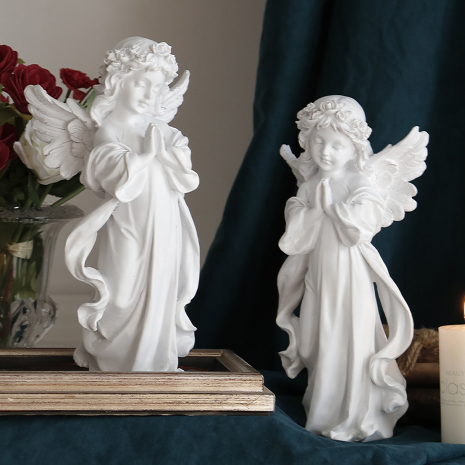 BAETEUY Prayer Angel Figurine Rein Guardian Angel - White Winged Fairy ...