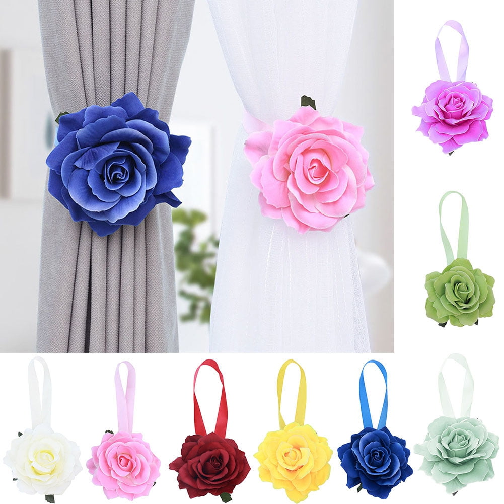 BAETEUY Pretty Flower Magnetic Curtain Buckle Tieback Holdback Holder ...