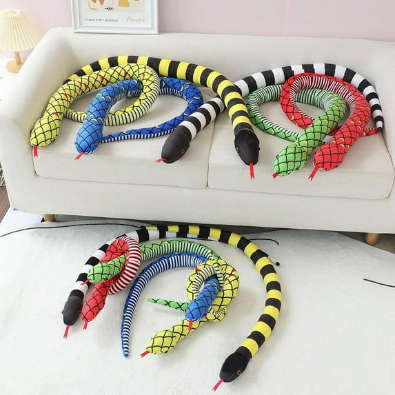 BAETEUY Realistic Long Soft Snake Plush Toy - Washable Lifelike Stuffed ...