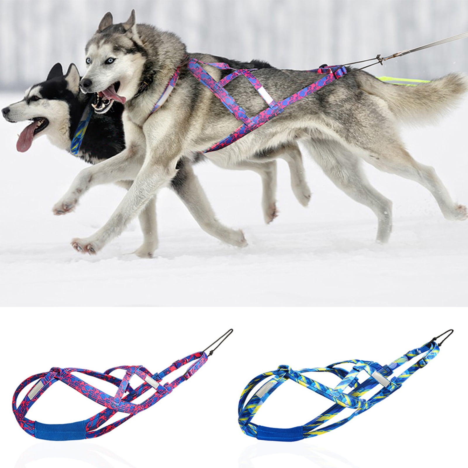 BAETEUY Reflective Dog Sledding Harness Thickened Soft Design Size ...
