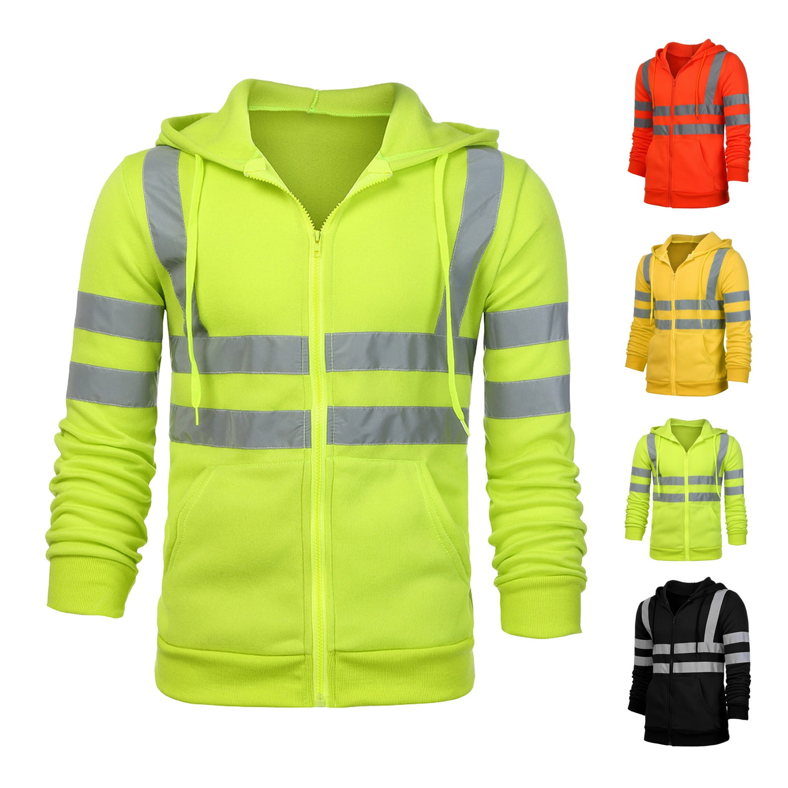 BAETEUY Reflective Safety Hoodie, 360 Degree Reflective Zones, High Visibility, Quick Dry, Long ...